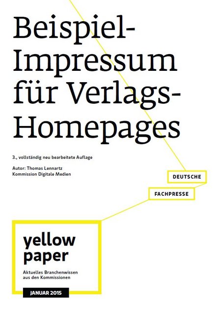 Neues Yellow Paper der Deutschen Fachpresse: "Beispiel-Impressum für ...